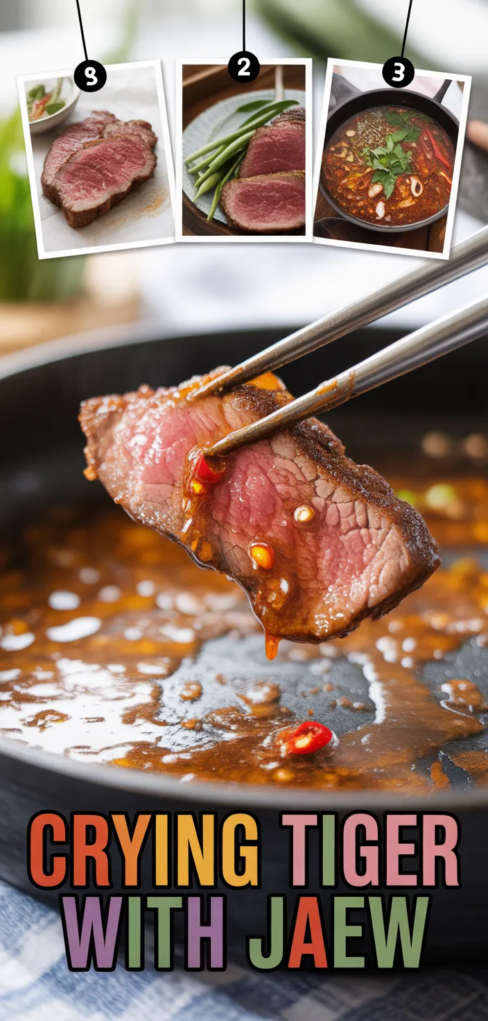 Crying Tiger Beef With Nam Jim Jaew Sauce Recipe - blissfulbitesrecipes.com